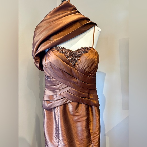 Caterina Collections | Dresses | Copper Taffeta Evening Formal Gown ...
